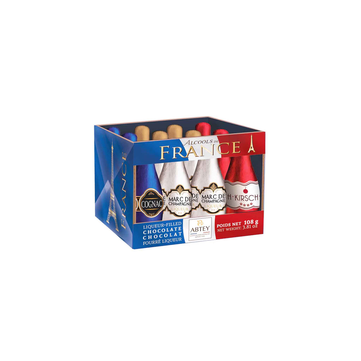ABTEY ALCOOLS DE FRANCE LIQUEUR-FILLED DARK CHOCOLATES MINI CRATE 108g ...