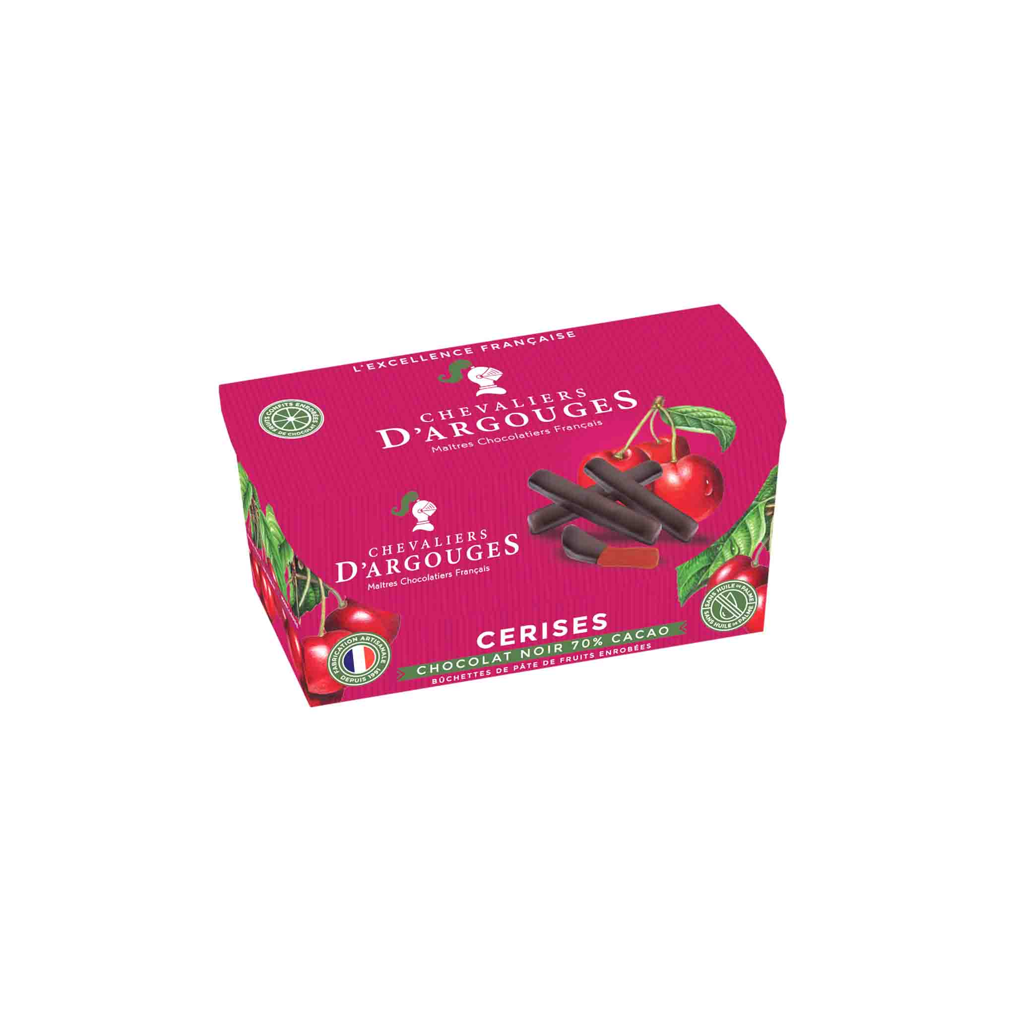 CHEVALIERS D'ARGOUGES CANDIED CHERRIES WITH DARK CHOCOLATE 150g ...