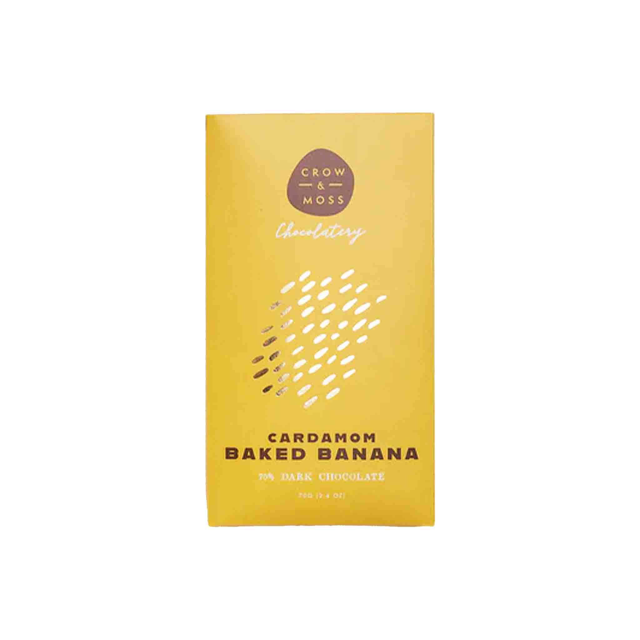 CROW & MOSS CARDAMOM BAKED BANANA 70% DARK CHOCOLATE 70g – monsieur ...