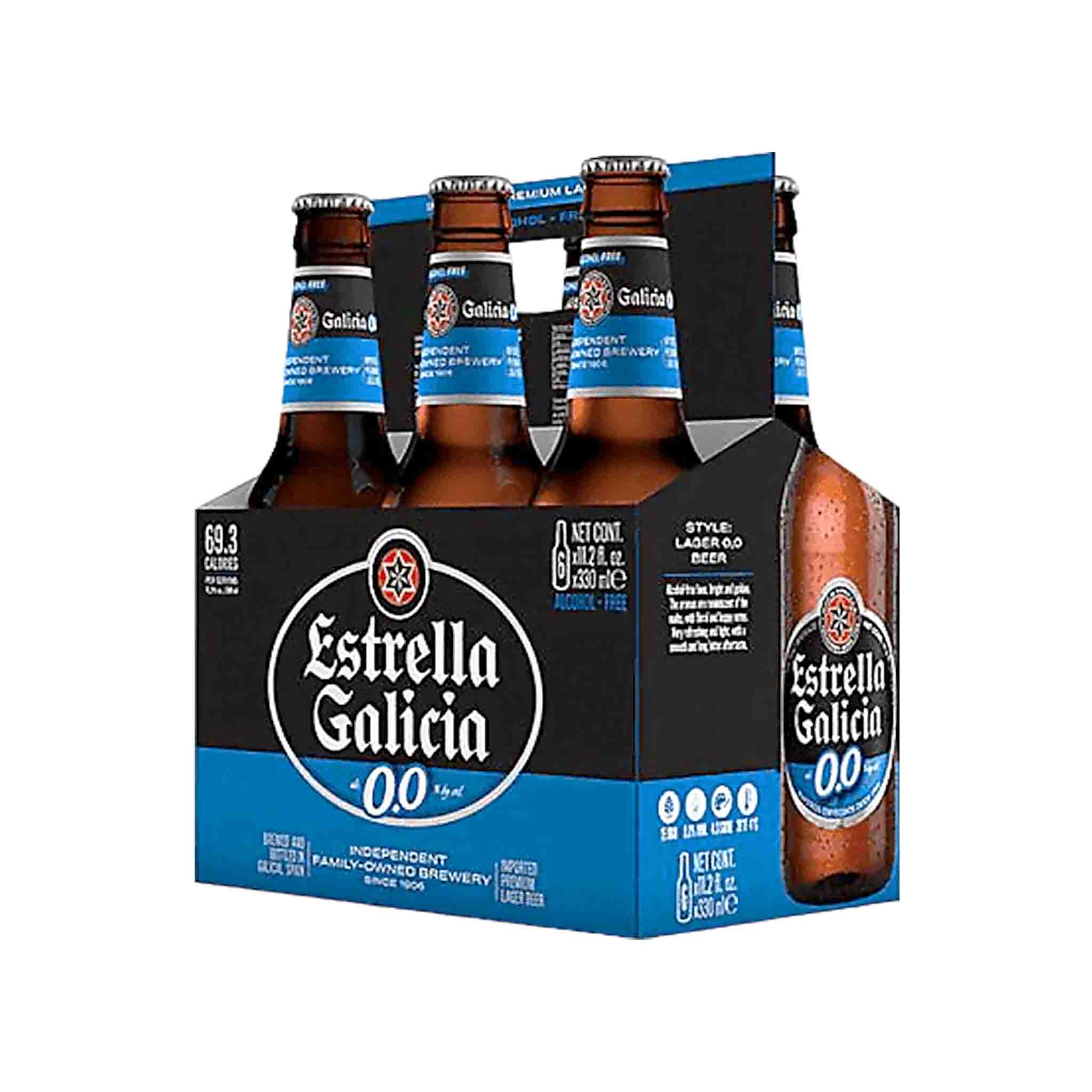 ESTRELLA GALICIA ALCOHOL-FREE LAGER 0.0 BEER 11.2 fl oz 6PACK ...