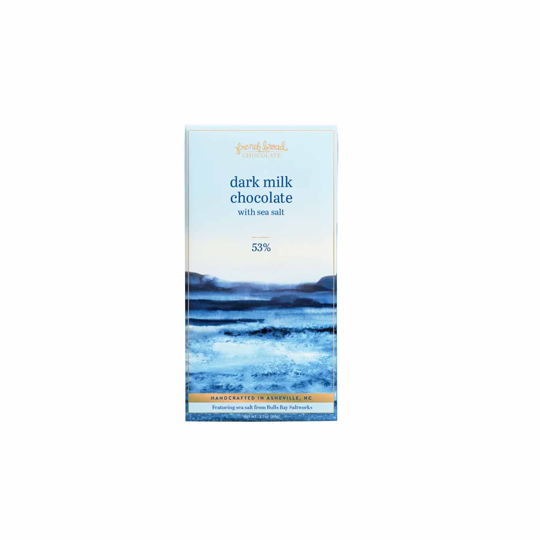 FRENCH BROAD 53% DARK MILK CHOCOLATE WITH SEA SALT 60g – monsieur ...