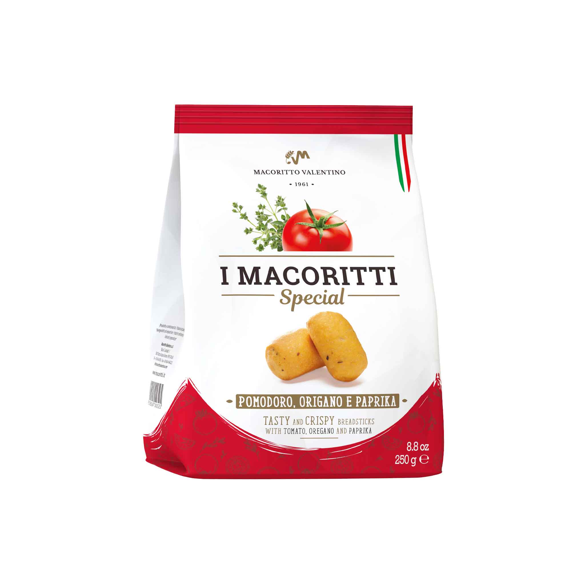 I MACORITTI MINI BREADSTICKS WITH TOMATO, OREGANO & PAPRIKA 250g ...