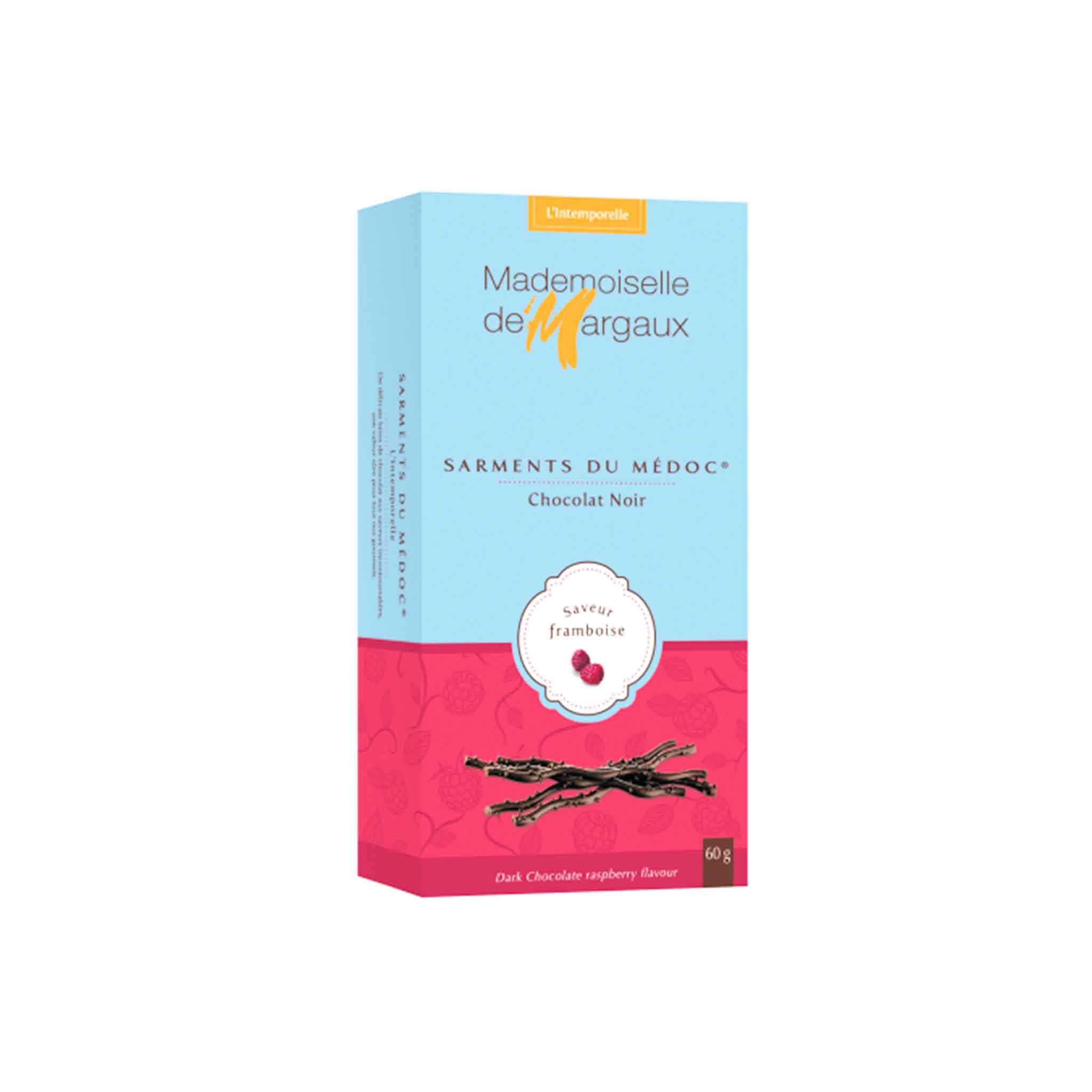 MADEMOISELLE DE MARGAUX RASPBERRY FLAVORED DARK CHOCOLATE TWIGS 60g ...