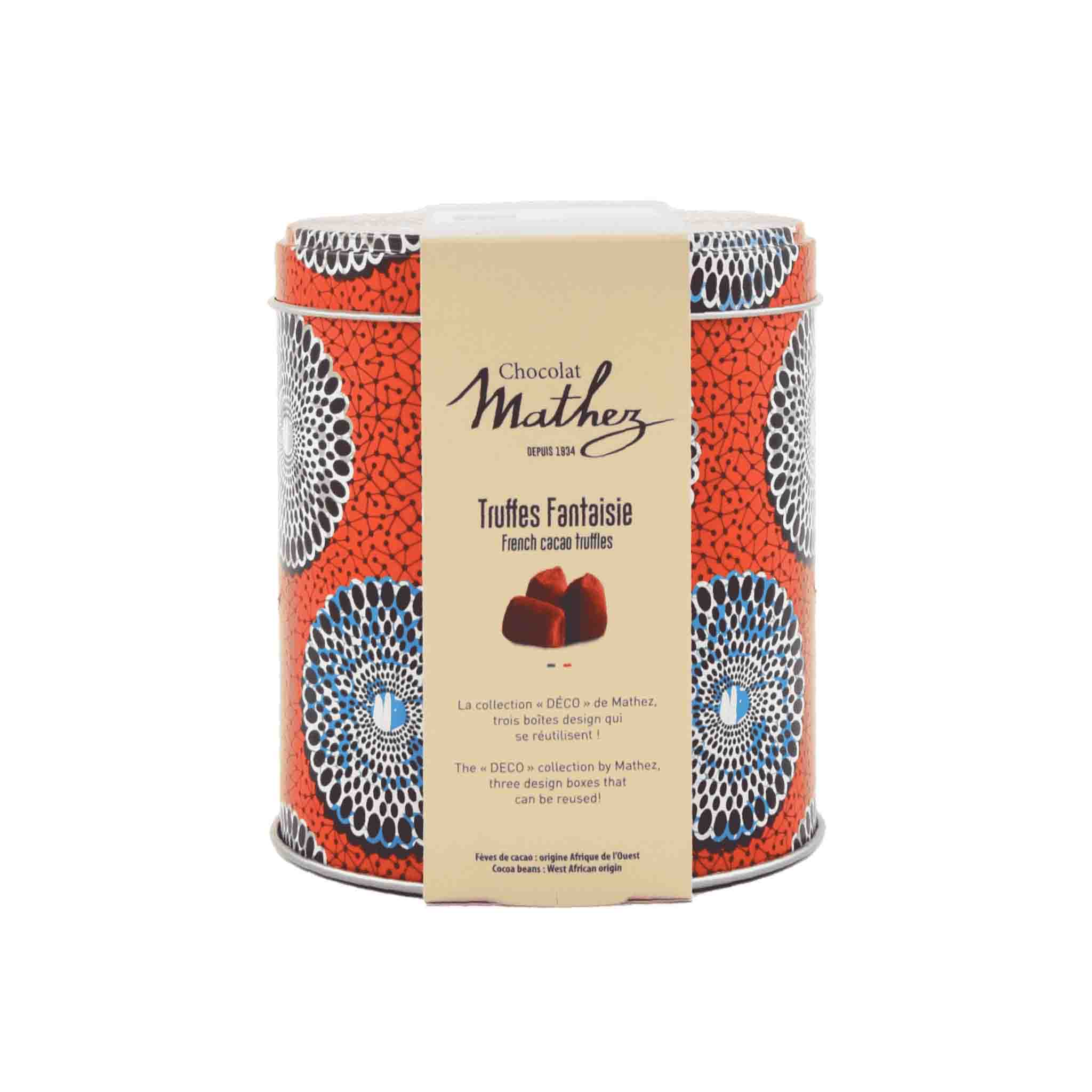 MATHEZ CHOCOLATE TRUFFLES WAKA TIN 250g – monsieur marcel gourmet market