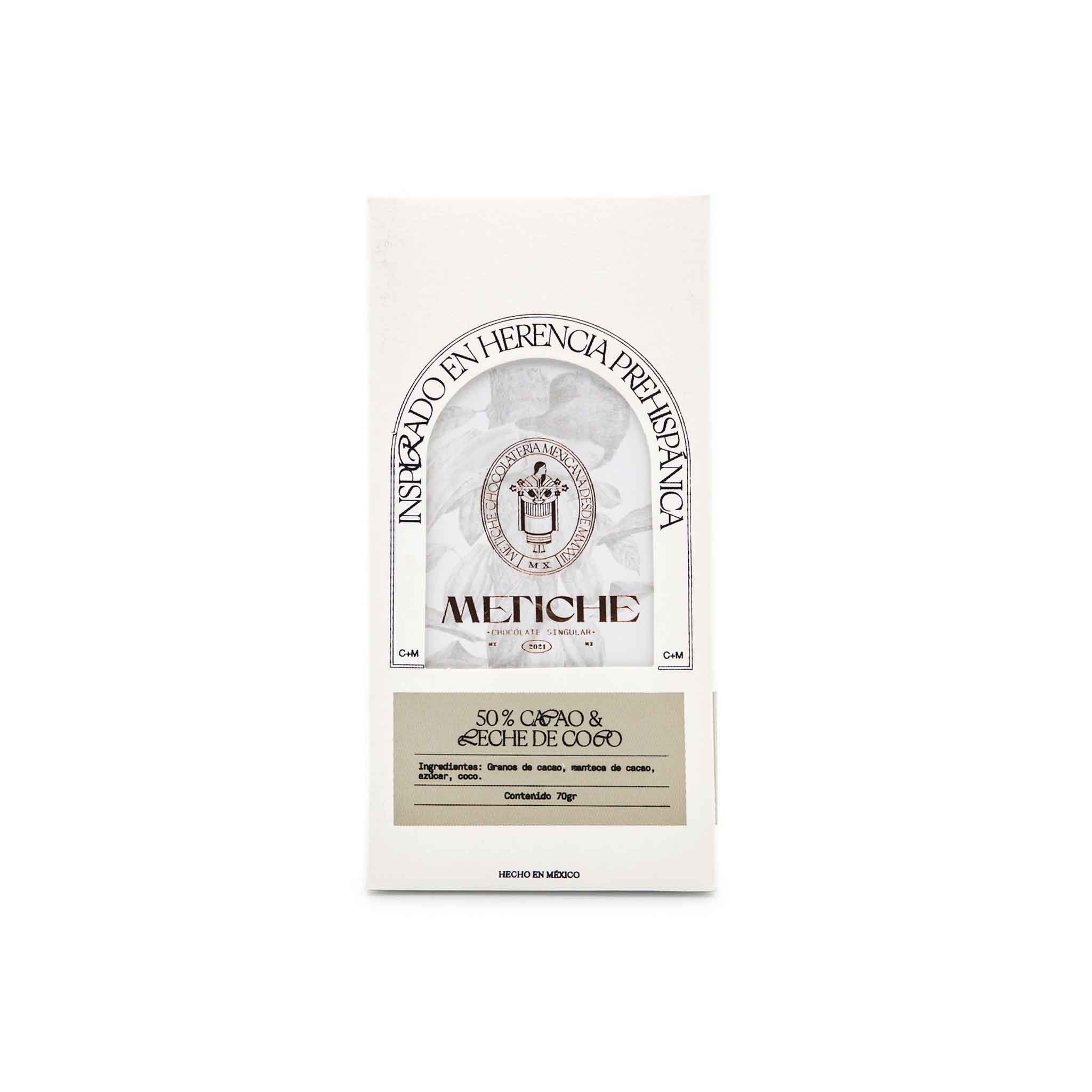METICHE COCONUT MILK 50% DARK MILK CHOCOLATE 70g – monsieur marcel ...