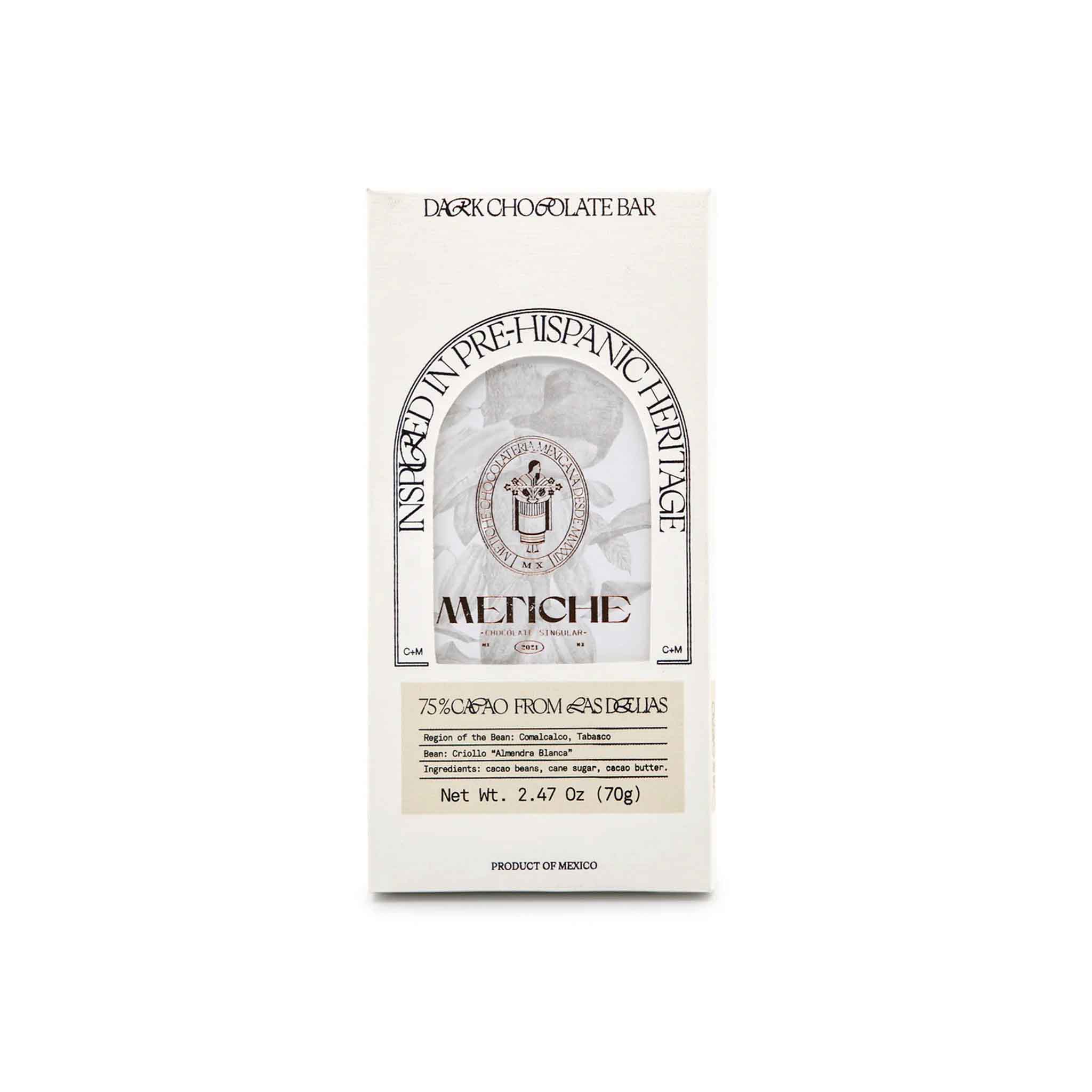 METICHE LAS DELIAS 75% DARK CHOCOLATE 70g – monsieur marcel gourmet market