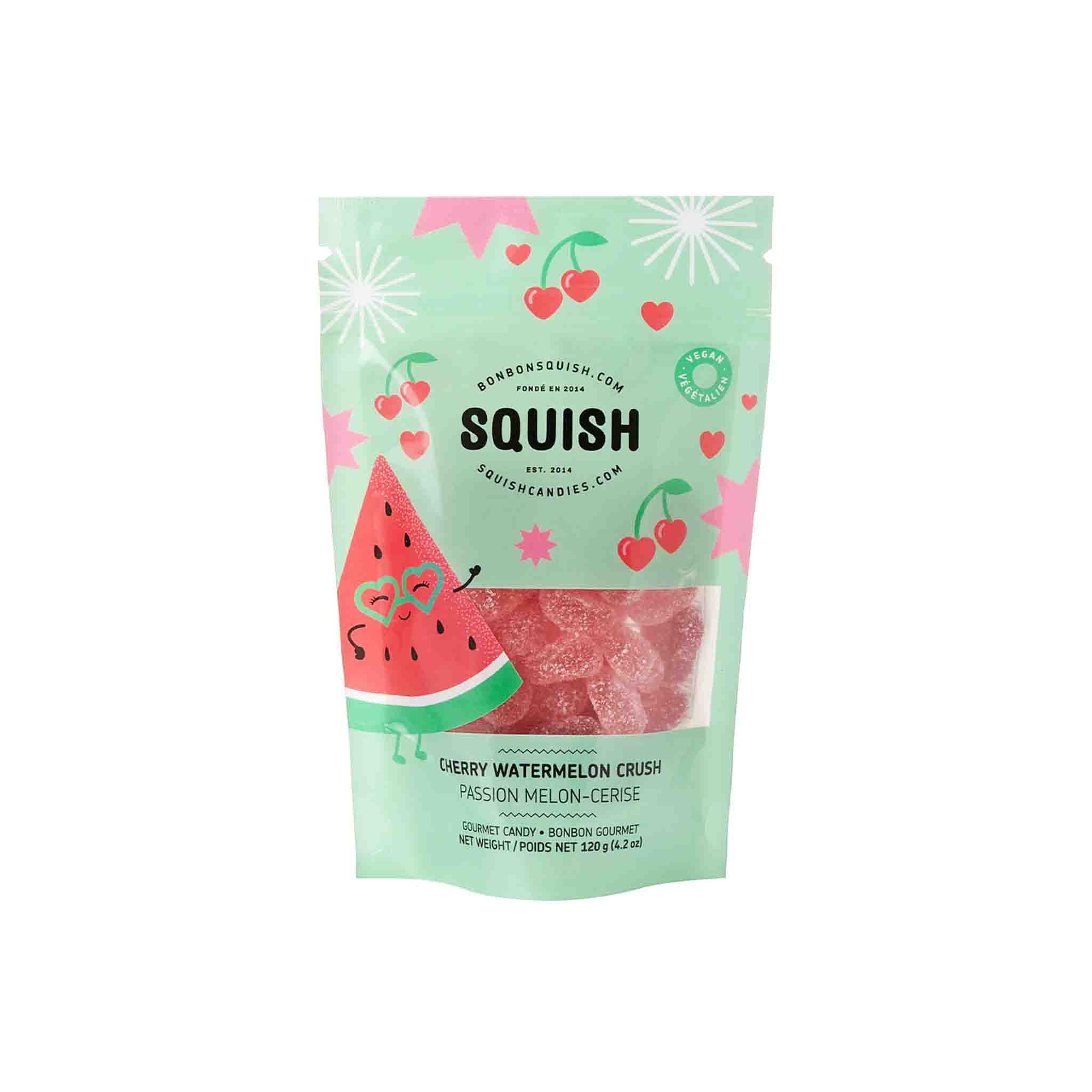 SQUISH CHERRY WATERMELON CRUSH VEGAN GUMMIES 120g – monsieur marcel ...