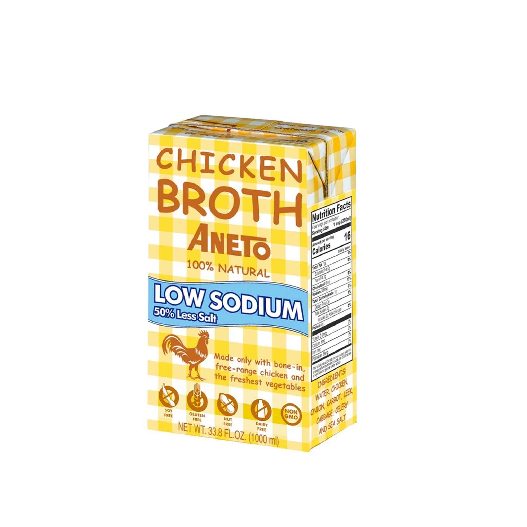ANETO LOW SODIUM CHICKEN BROTH 34oz – monsieur marcel gourmet market