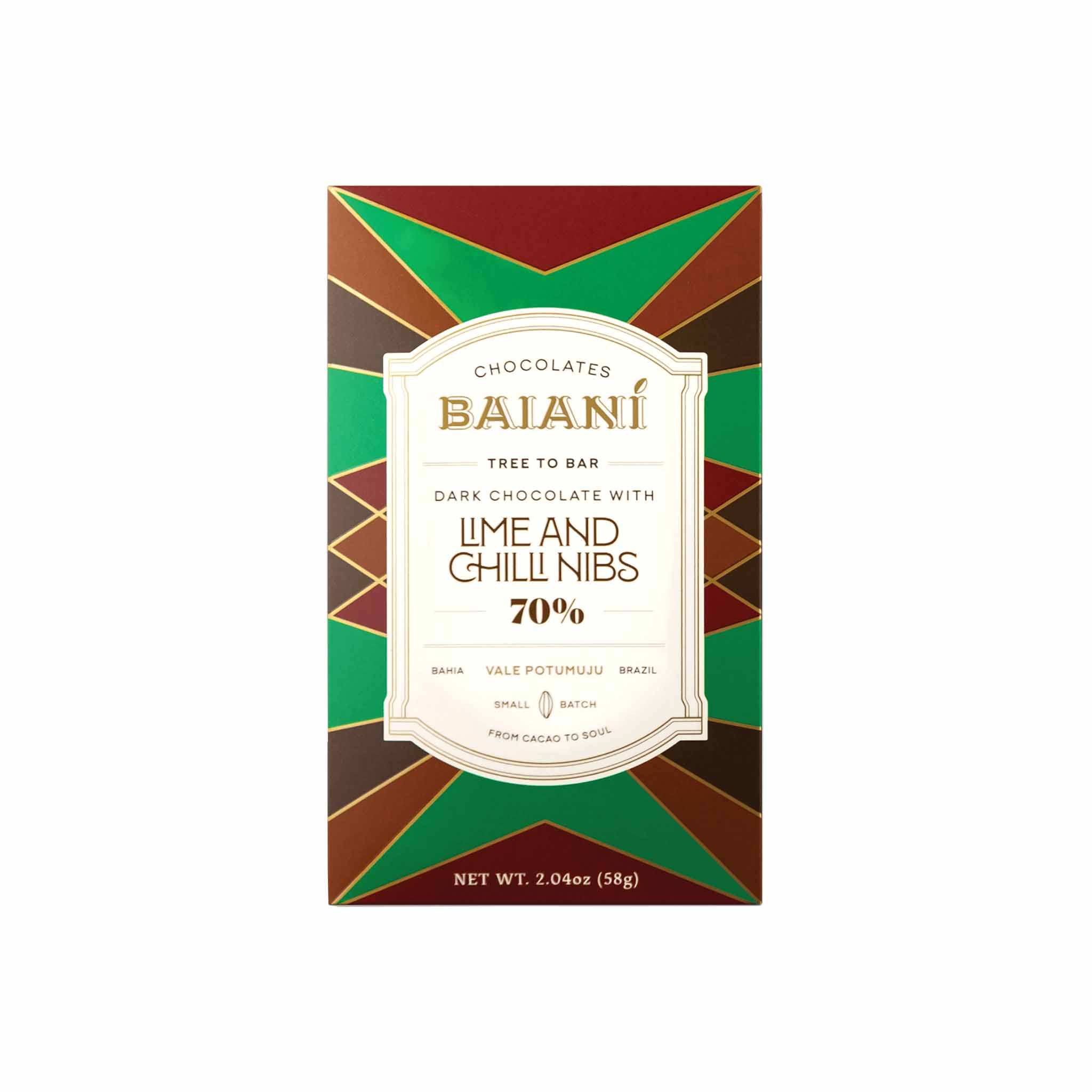 BAIANI LIME & CHILLI DARK CHOCO 70% – monsieur marcel gourmet market
