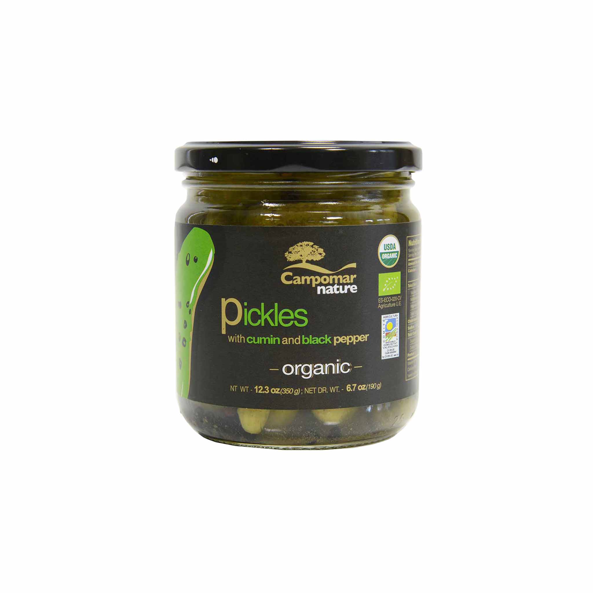 CAMPOMAR NATURE ORGANIC PICKLES WITH CUMIN & BLACK PEPPER 350g ...