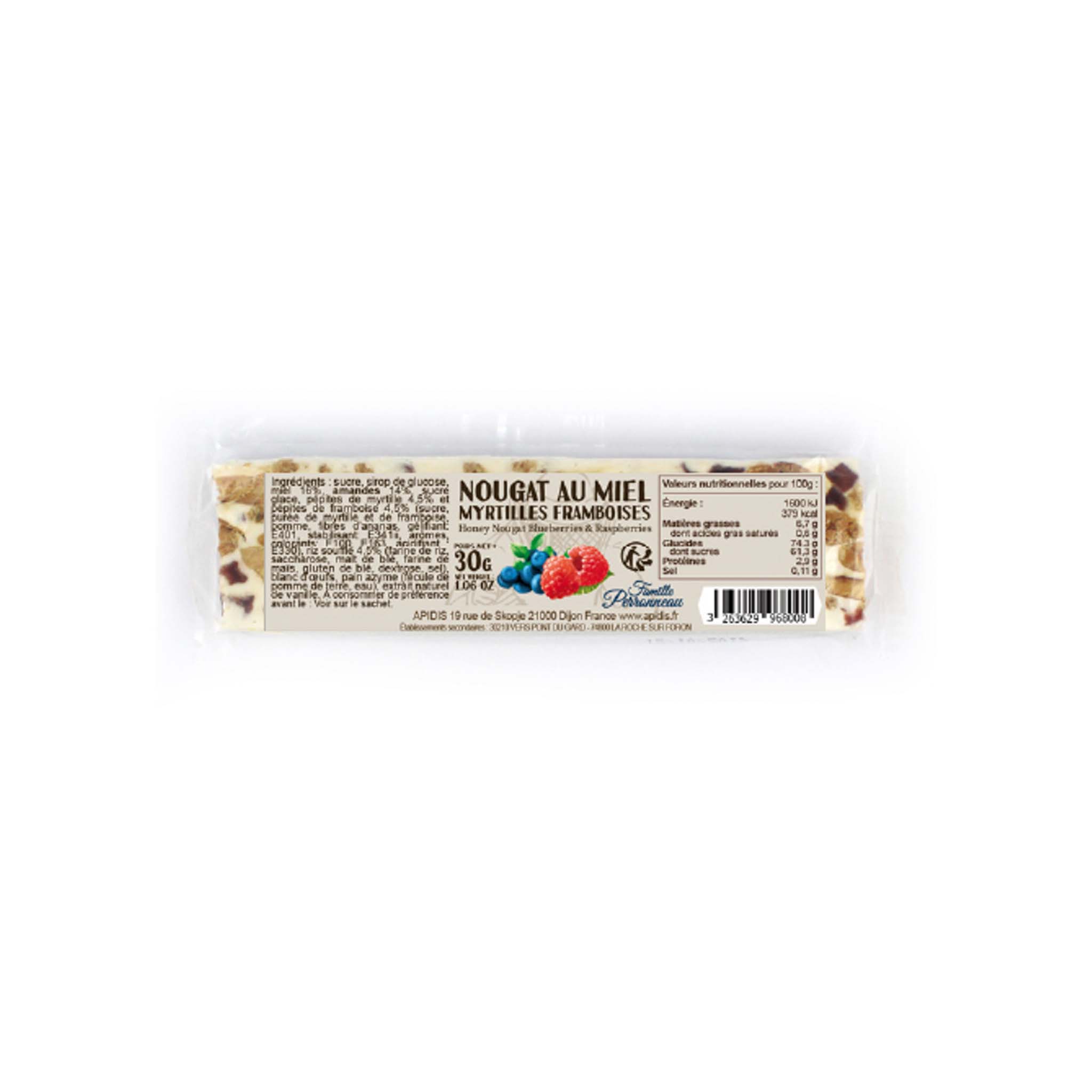 FAMILLE PERRONNEAU HONEY NOUGAT WITH BLUEBERRY AND RASPBERRY 30g ...