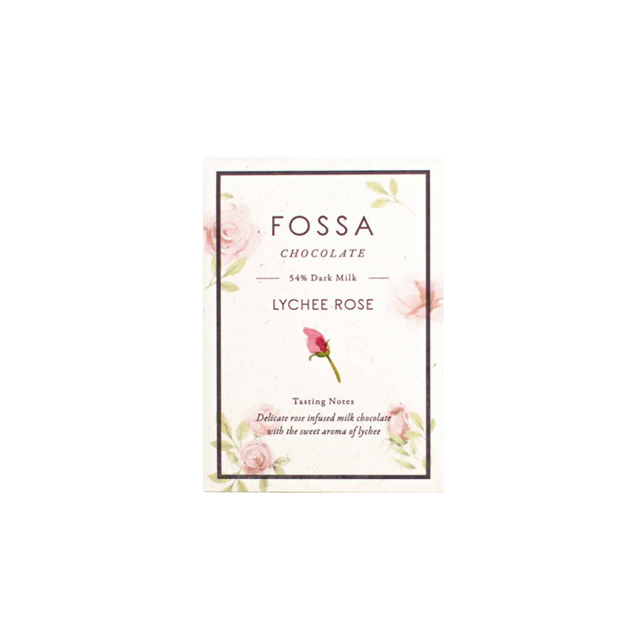 FOSSA LYCHEE ROSE 54% DARK MILK CHOCOLATE 50g – monsieur marcel gourmet ...