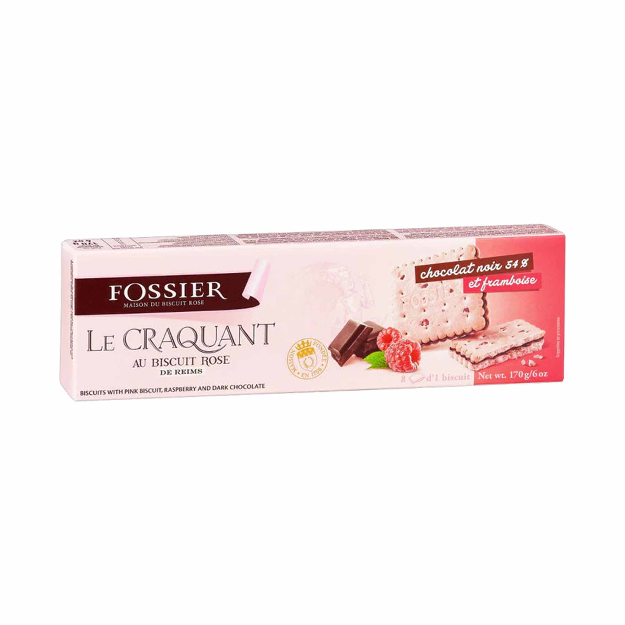 Fossier Biscuits Raspberry Chocolate 170g – monsieur marcel gourmet market