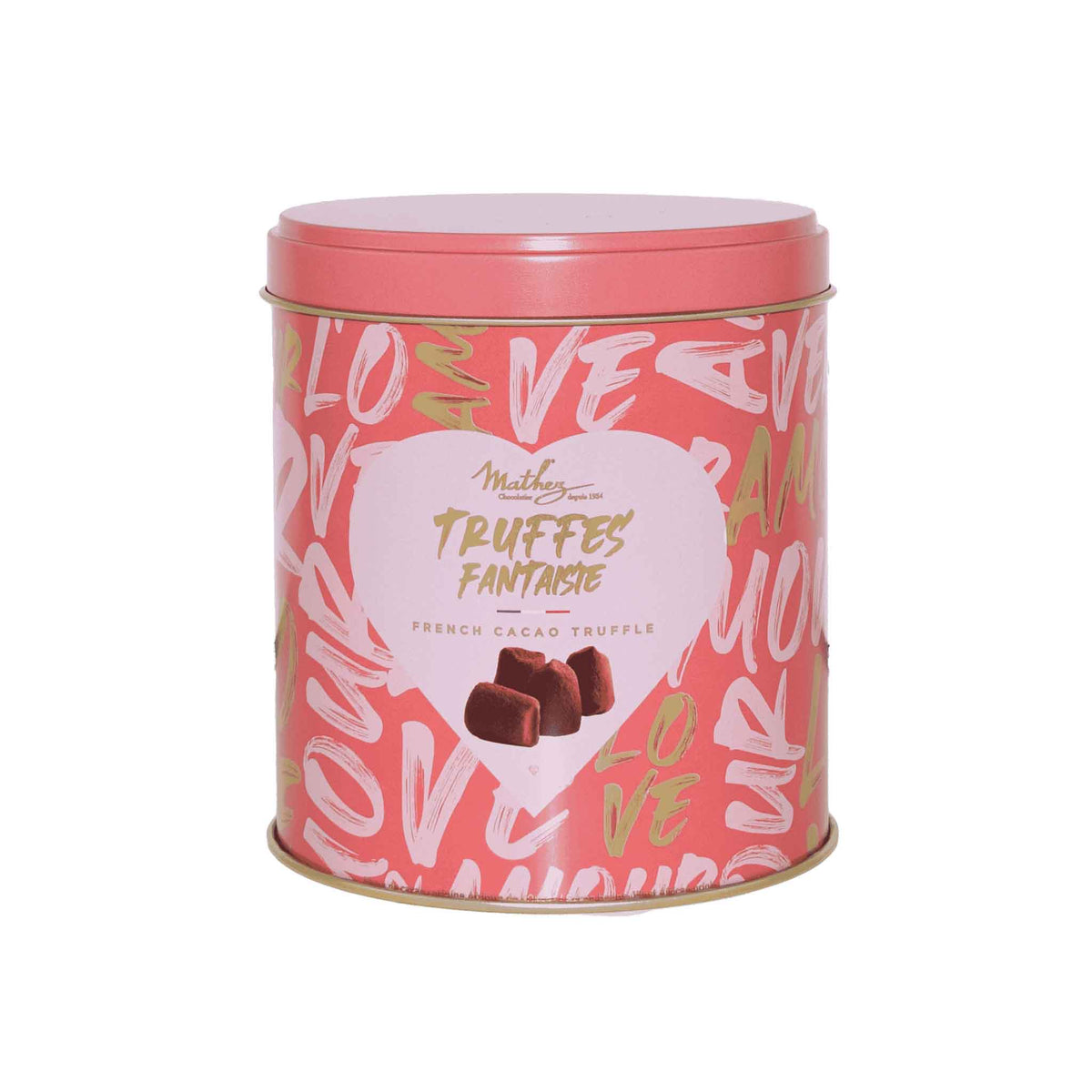 MATHEZ CHOCOLATE TRUFFLES HEART TIN 250g – monsieur marcel gourmet market