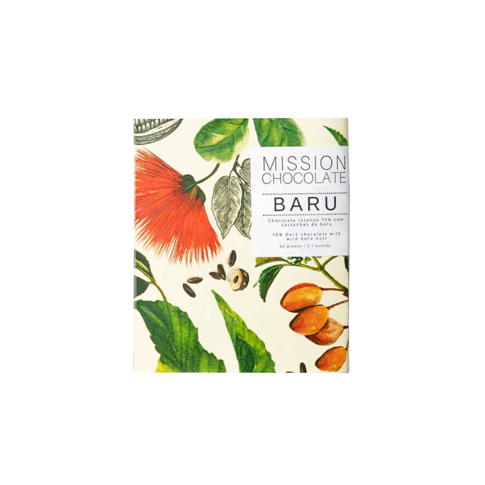 MISSION 70% DARK CHOCOLATE WITH WILD BARU NUTS 70g – monsieur marcel ...