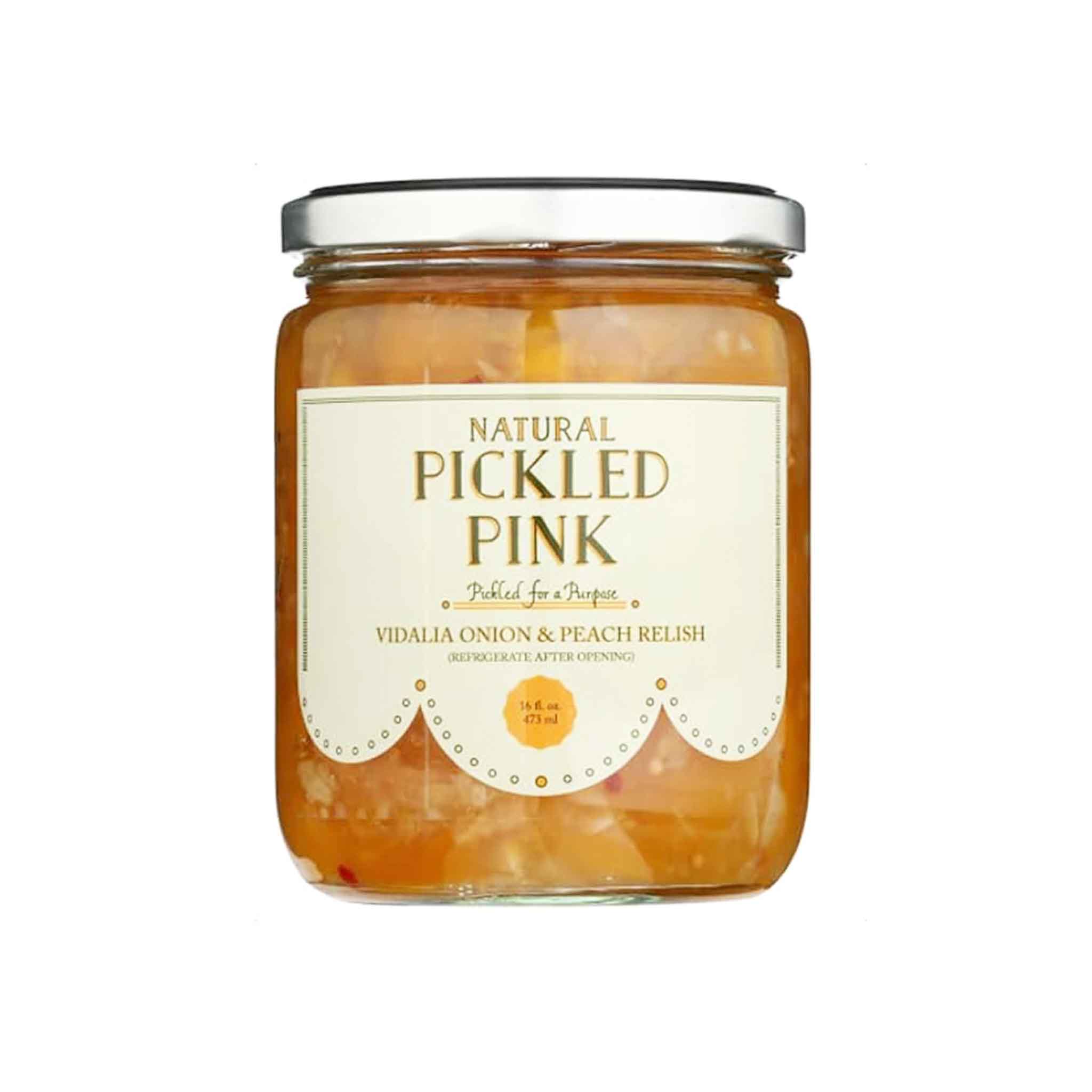 NATURAL PICKLED PINK VIDALIA ONION & PEACH RELISH 16oz – monsieur ...