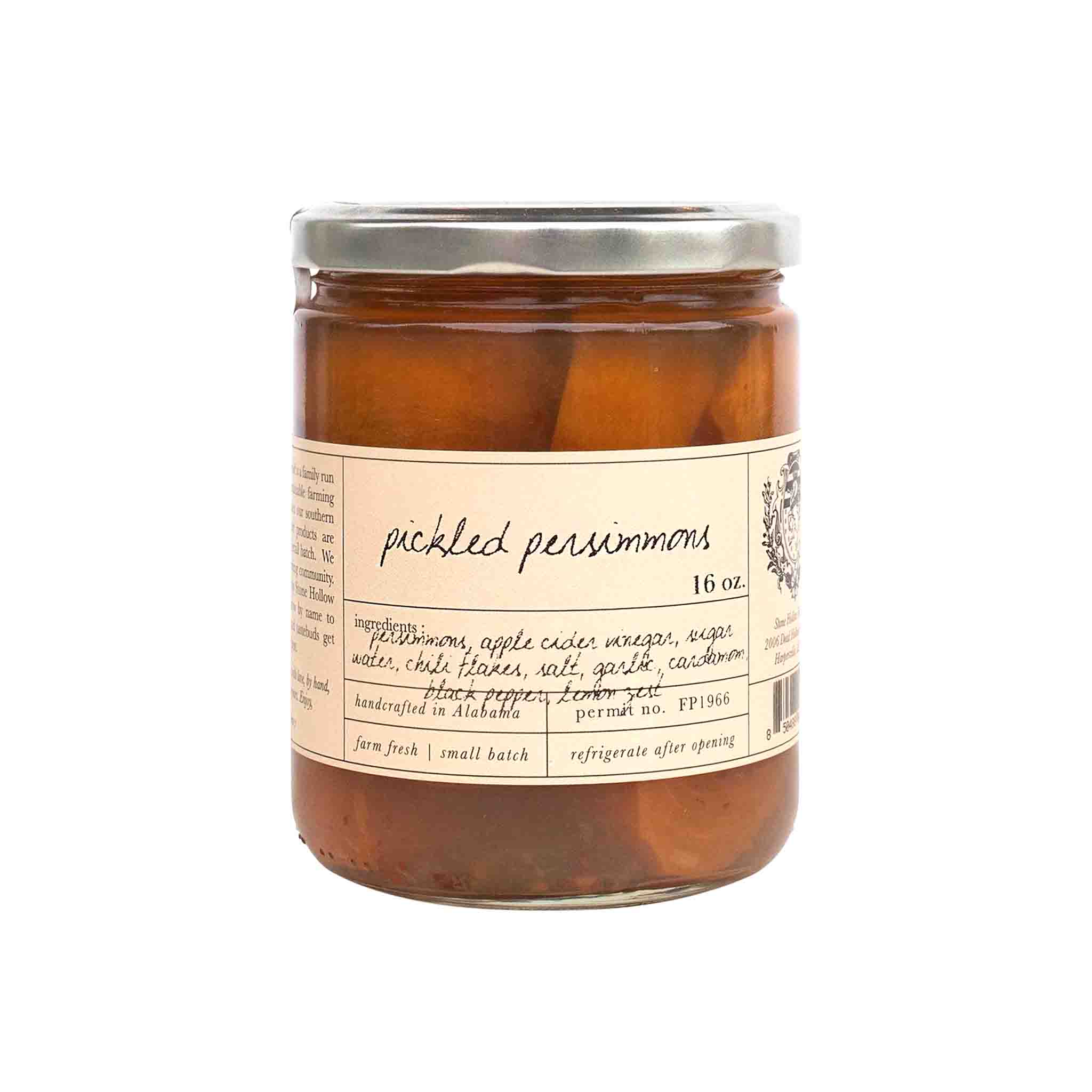 STONE HOLLOW PICKLED PERSIMMONS 16oz – monsieur marcel gourmet market